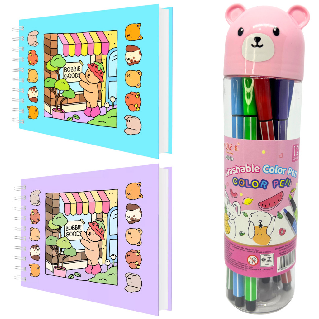 Kit Livro Bobbie Goods Capa Dura + 12 Canetas Touch Marcador Pen ...
