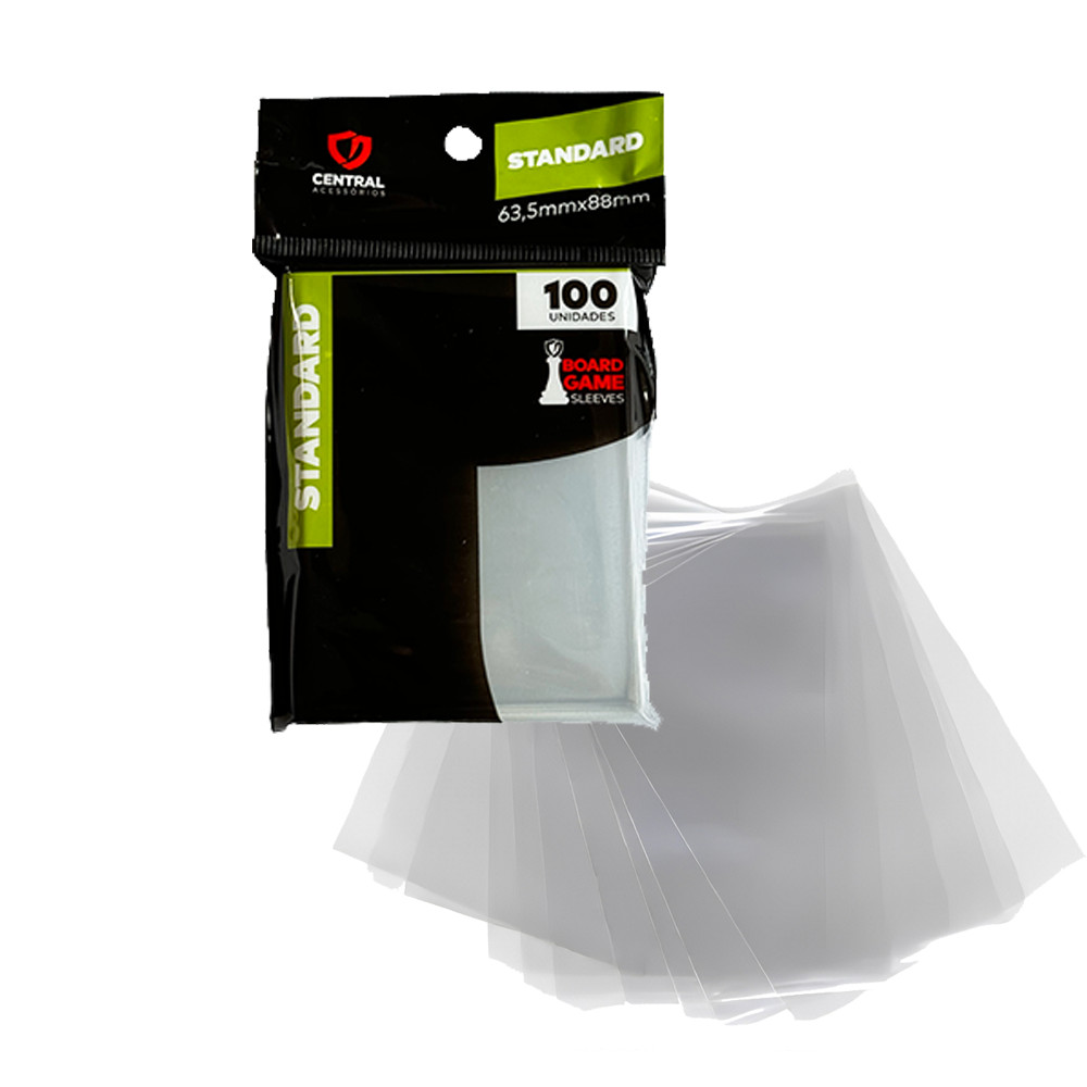 Central Standard Básico 100 Sleeves Transparente Jogo T.C.G Cartas ...