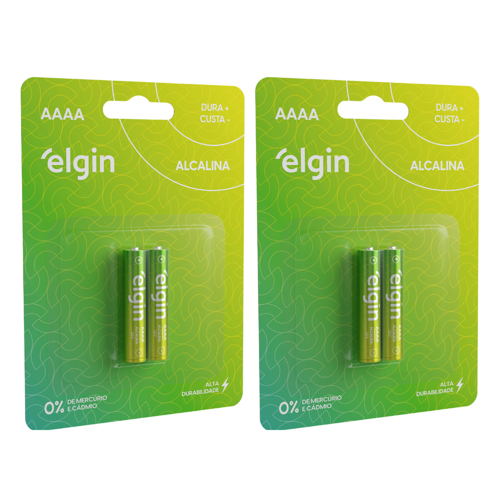 4 Pilha Alcalina AAAA Elgin (Blister c2) Duas Cartelas | Shopee Brasil