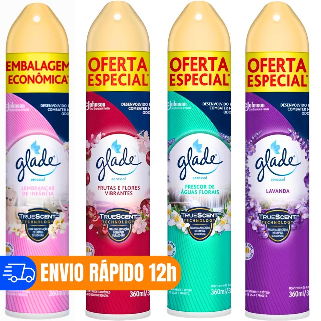 Glade Aero Aerosol Odorizador de Ambiente 360ml Spray | Shopee Brasil