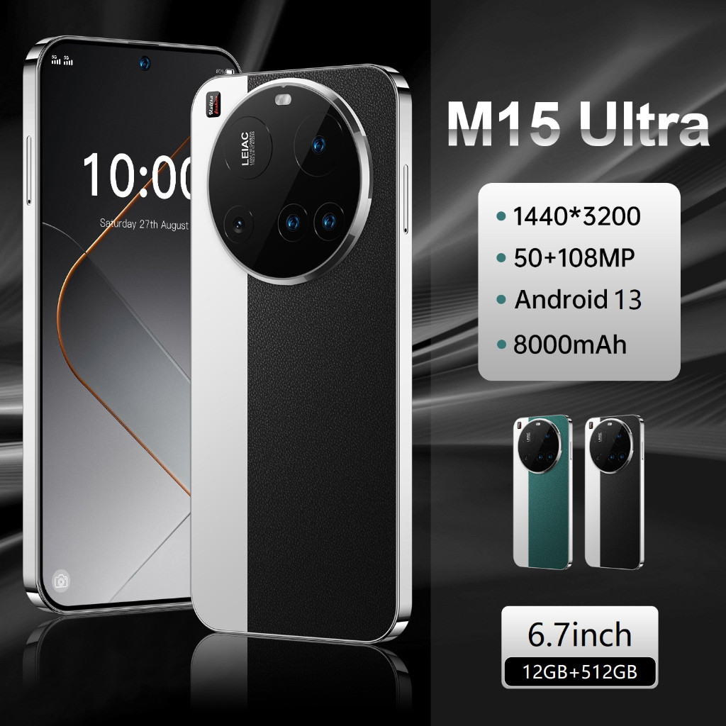 M15 Ultra 4G/5G Smartphone 6.7 Polegada Ultra HD tela cheia memória do ...