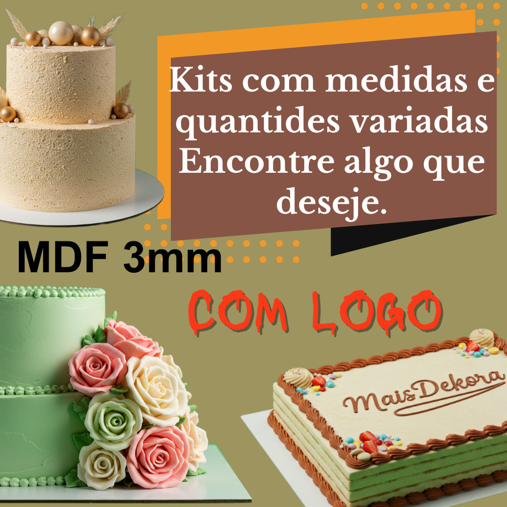 Kit Misto, g quadrado, retangular, redondo, MDF 3mm, Personalizado bolo ...