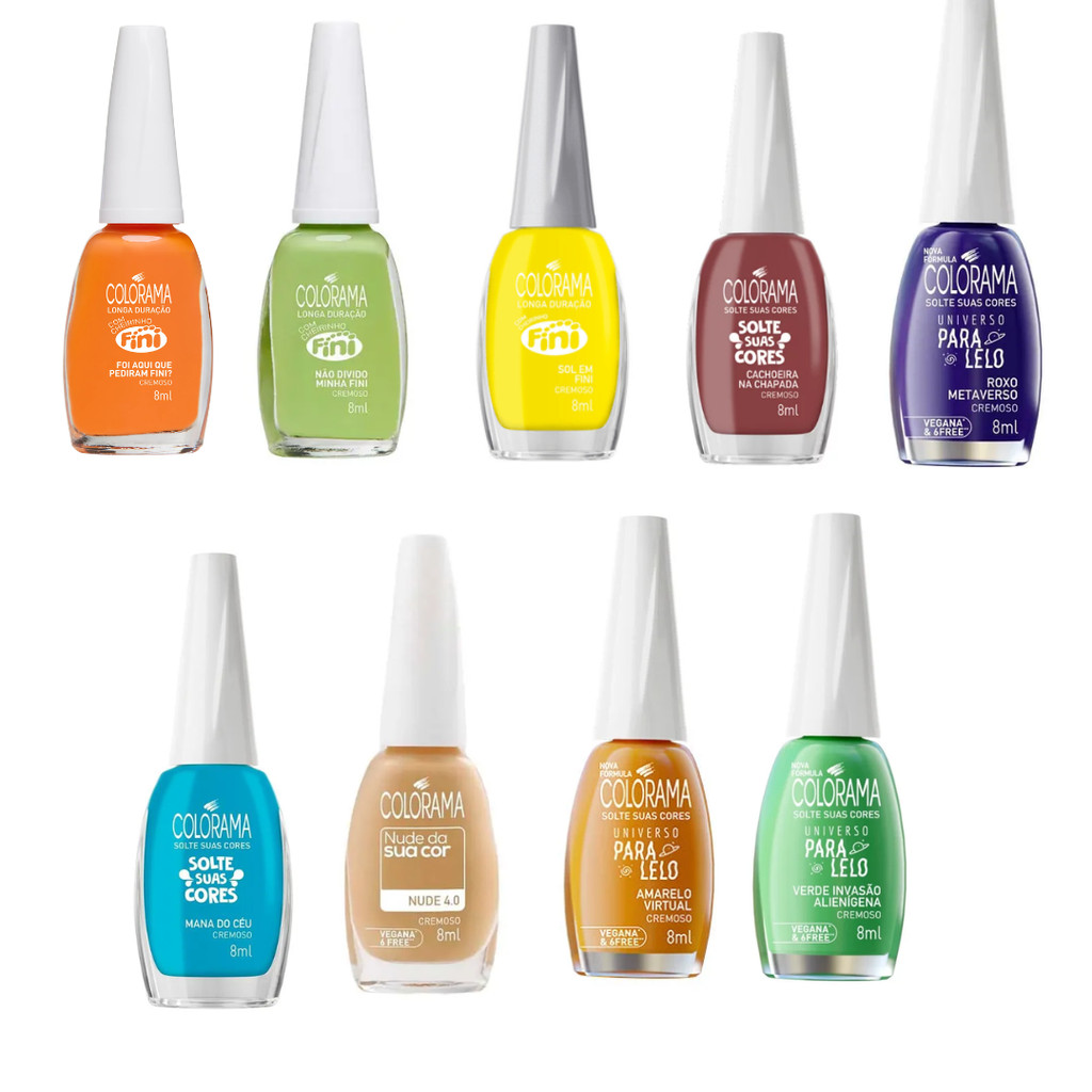 Kit 9 cores - Esmalte Colorama - 8 ml | Shopee Brasil