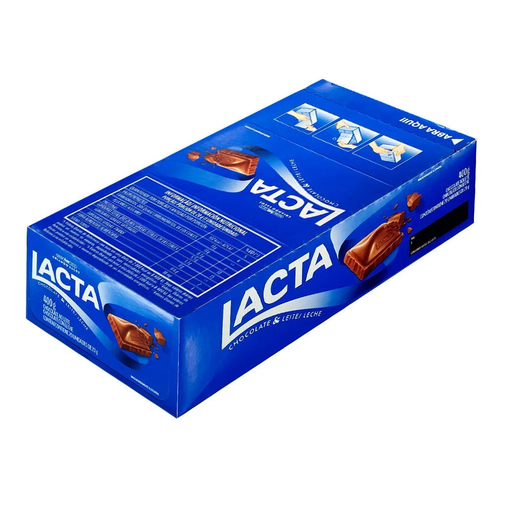 Chocolate Lacta ao Leite 400g c/20 unidades | Shopee Brasil