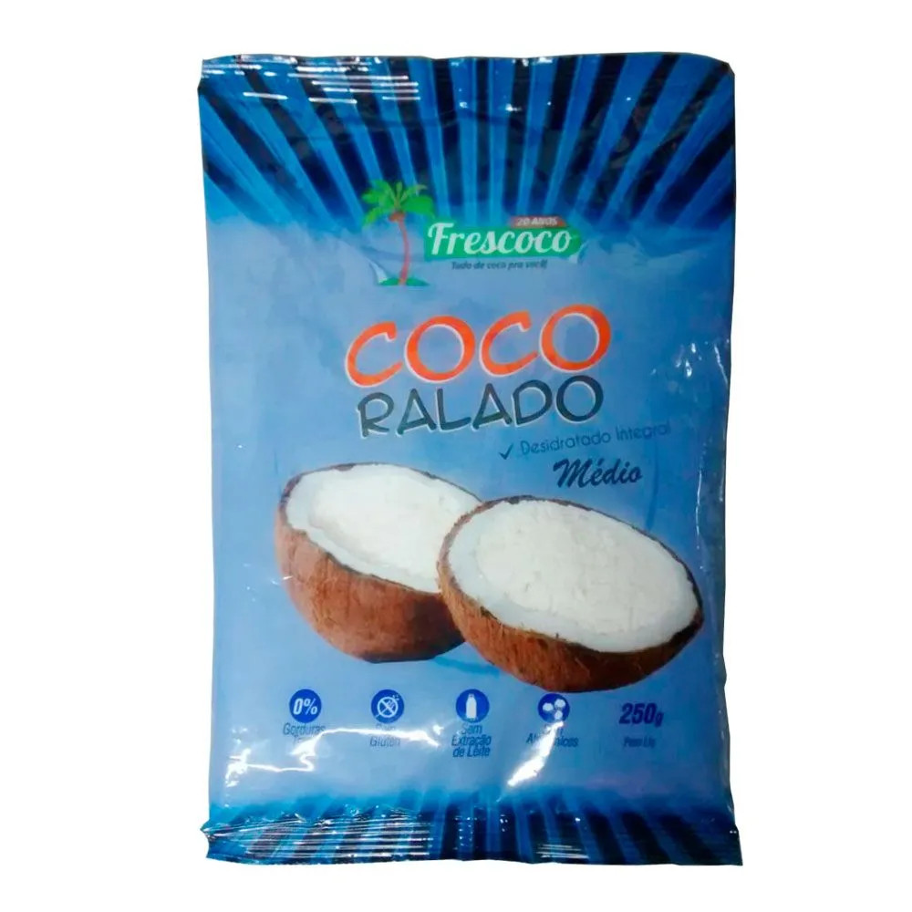 Coco Ralado Médio 250g Integral - Frescoco | Shopee Brasil