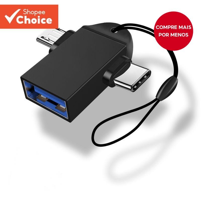 Adaptador USB Para Type C Android OTG Hub 2 Em 1 Conversor De Carregamento De Transmissão De ...