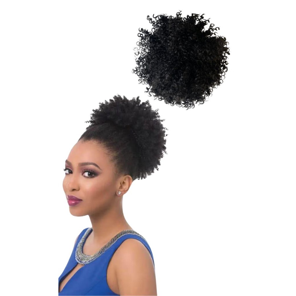 Coque Afro Puff Auralis Aparência Natural Uso Diário Tons Grisalhos ...
