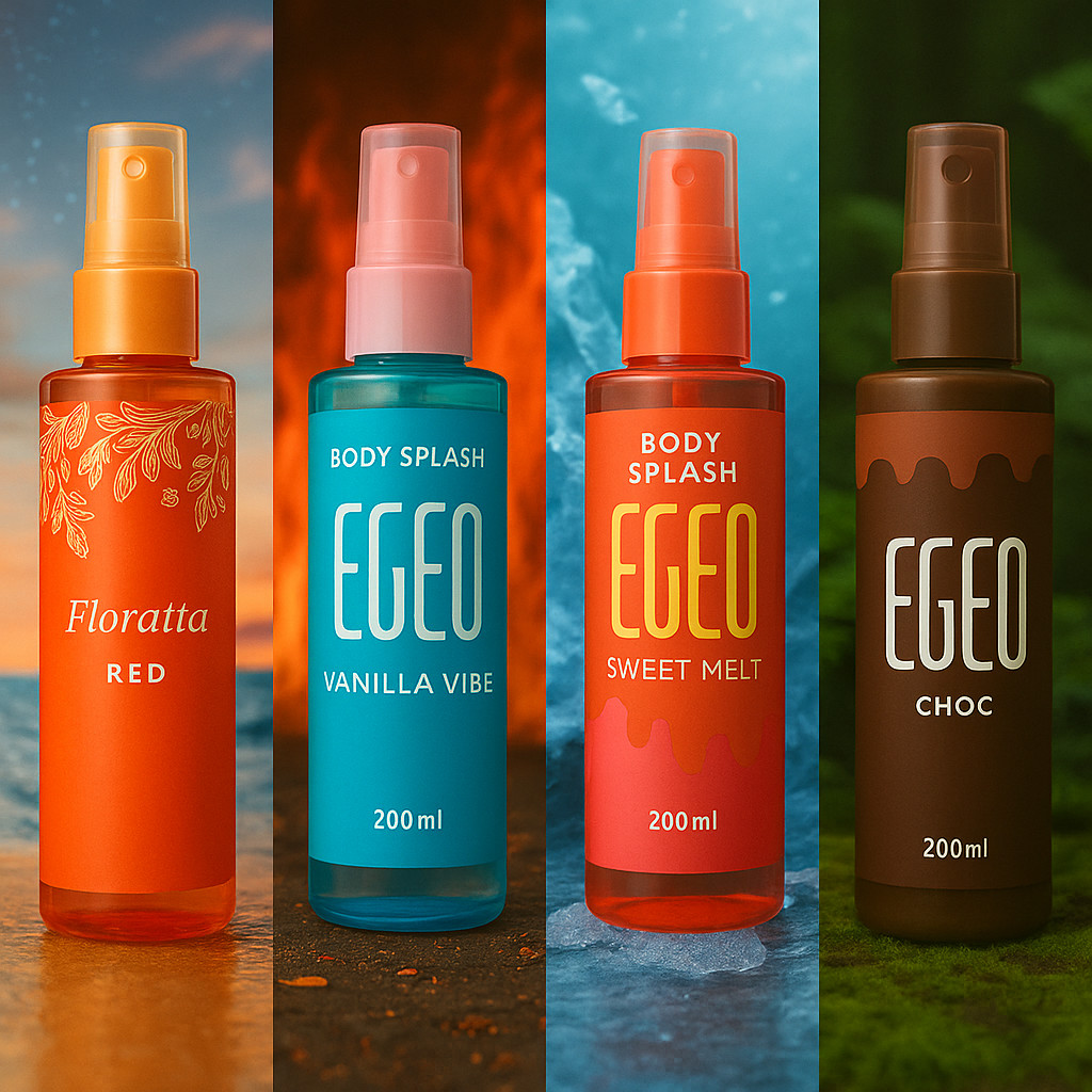 Kit 4 Body Splash Egeo Vanilla Vibe, Melancia, Floratta Red e ...