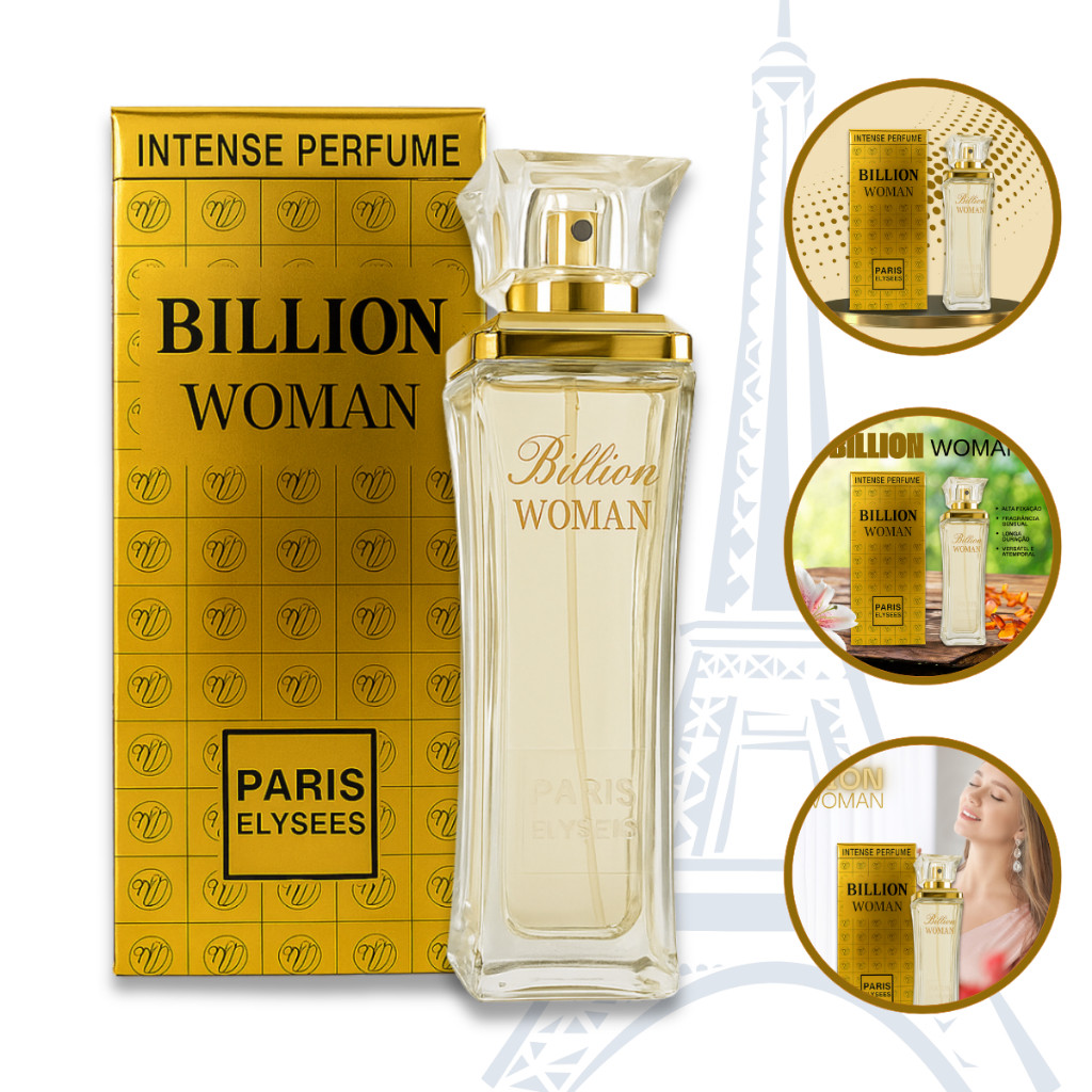 Perfume Billion Woman – Paris Elysees – Eau de Parfum 100ml Alta Fixacao | Shopee Brasil