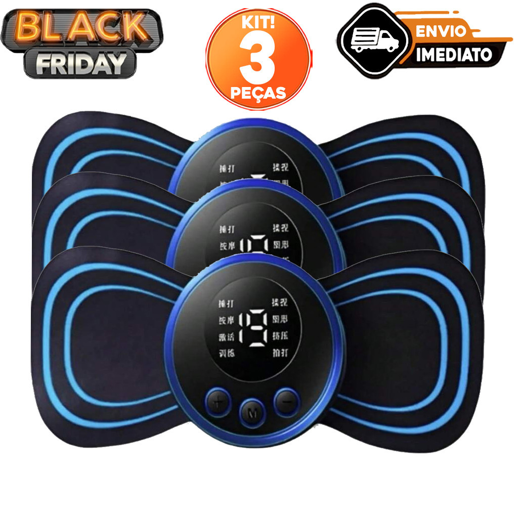 Mini Massageador Elétrico Portátil Cervical EMS Alivia Dores Corpo ...