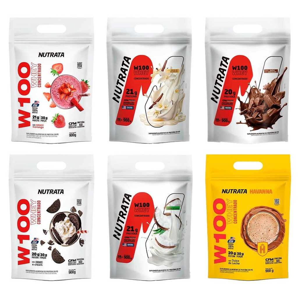 Whey Protein Concentrado W100 Refil 900g - Nutrata | Shopee Brasil