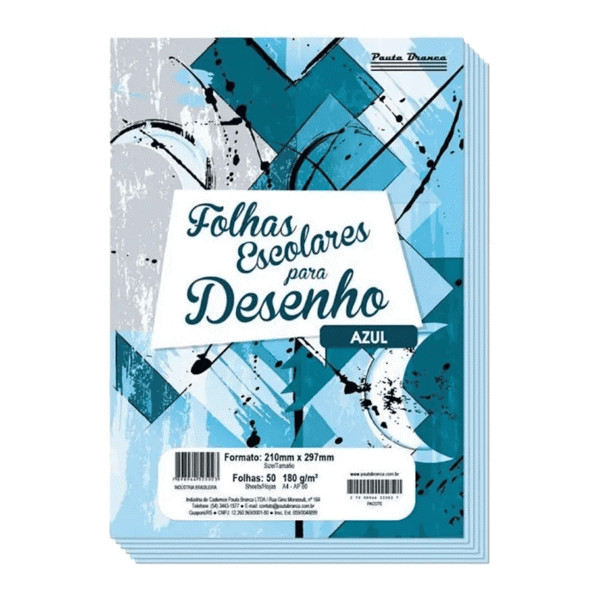 PAPEL DESENHO AP 60 180 GRS 50 FOLHAS A4 - AZUL | Shopee Brasil