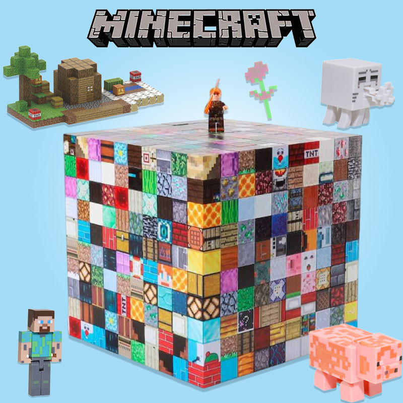 Jogo Minecraft Blocos De Construção Magnéticos 100pcs Diy Block Toys ...