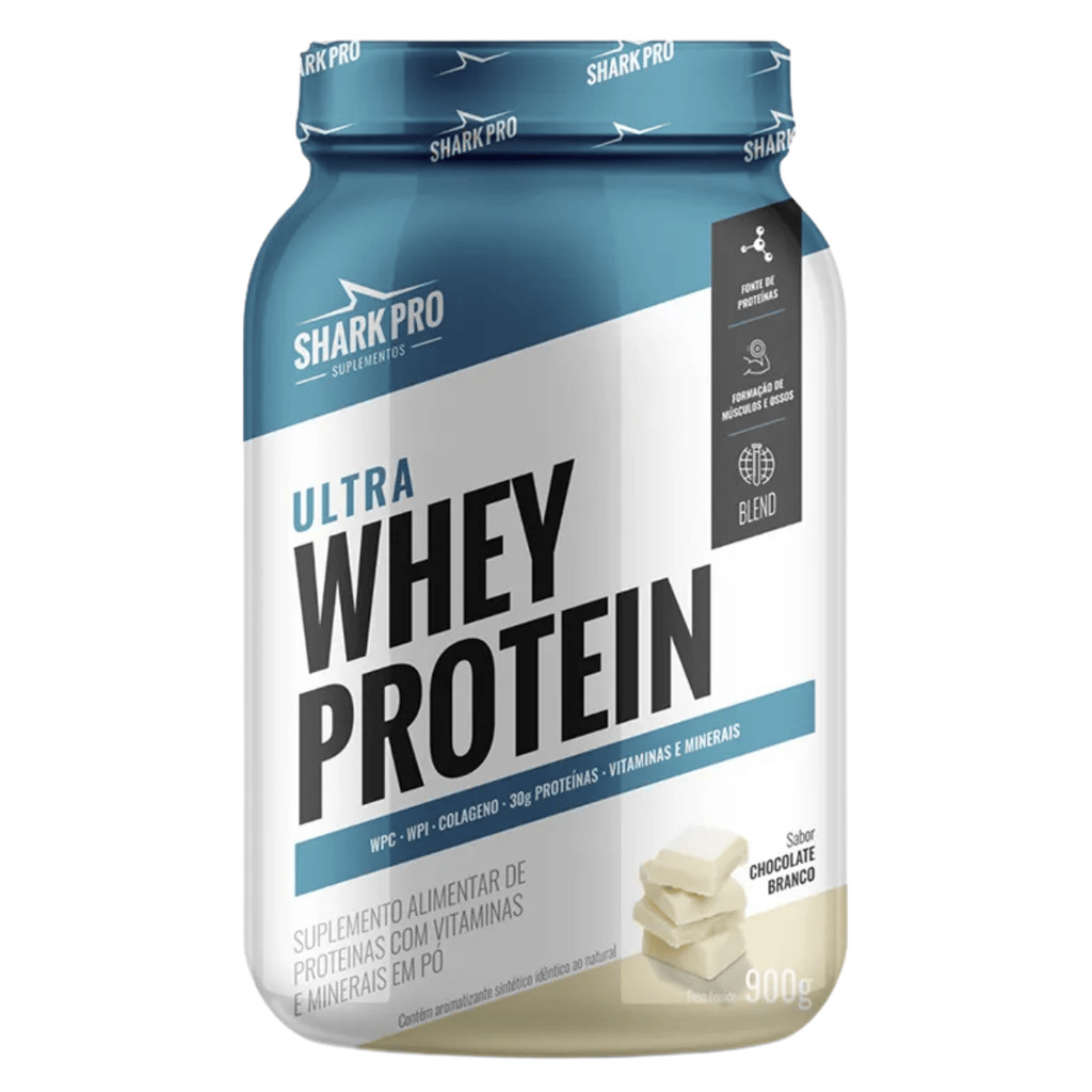 Ultra Whey Pote 900g Sabor Chocolate Branco Shark Pro | Shopee Brasil