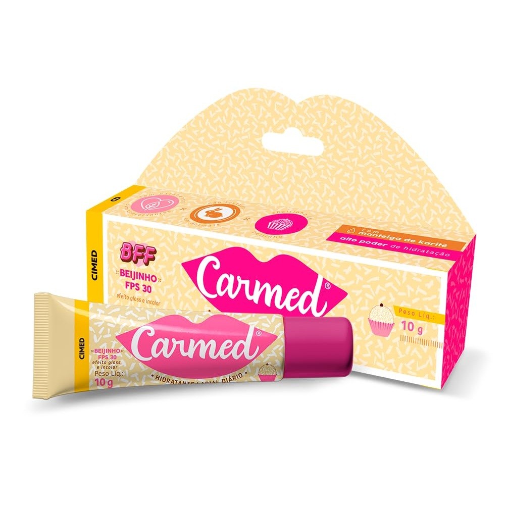Carmed BFF Hidratante Labial FPS 30 Bisnaga 10g Beijinho | Shopee Brasil