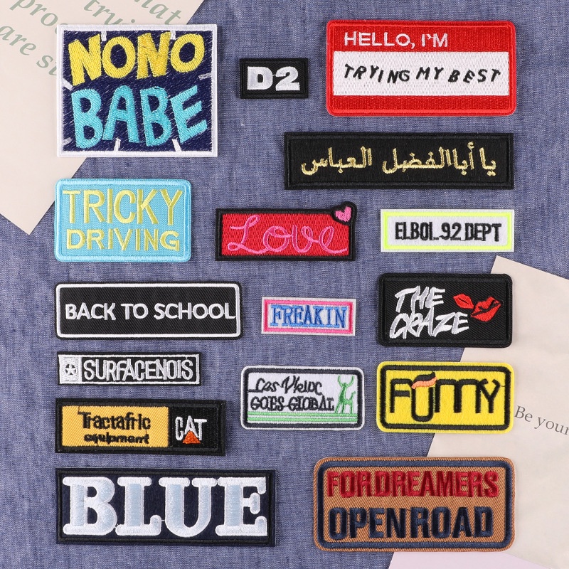 Pro Patch Store Alfabeto Inglês Série De Sinais De Bordados DIY Patches Para Adesivos Crachás De ...