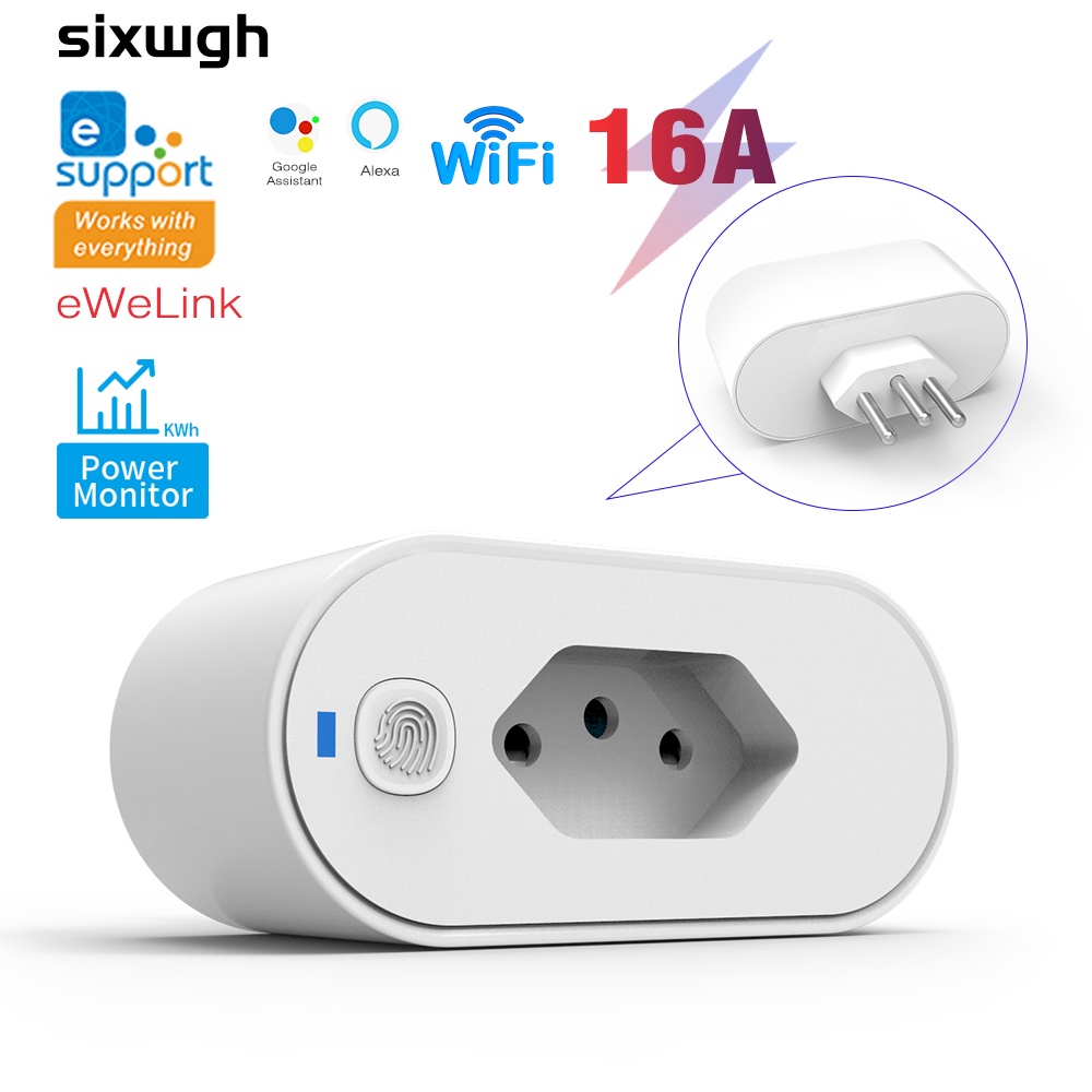 16A eWeLink Tomada Inteligente WiFi Adaptador De Soquete Inteligente Wifi Suporte Do eWeLink App ...