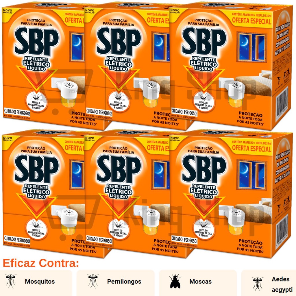 Repelente Liquido SBP Aparelho Elétrico Com Refil 35ml Kit Proteção ...