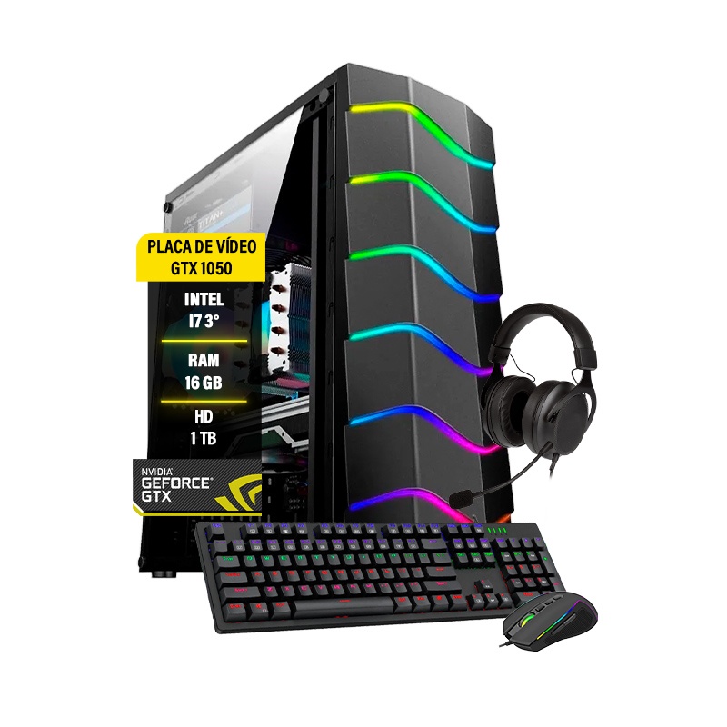 Pc Gamer Bravus Core i7 GTX 1050 2GB 16gb Hd 1tb SSD 120gb | Shopee Brasil