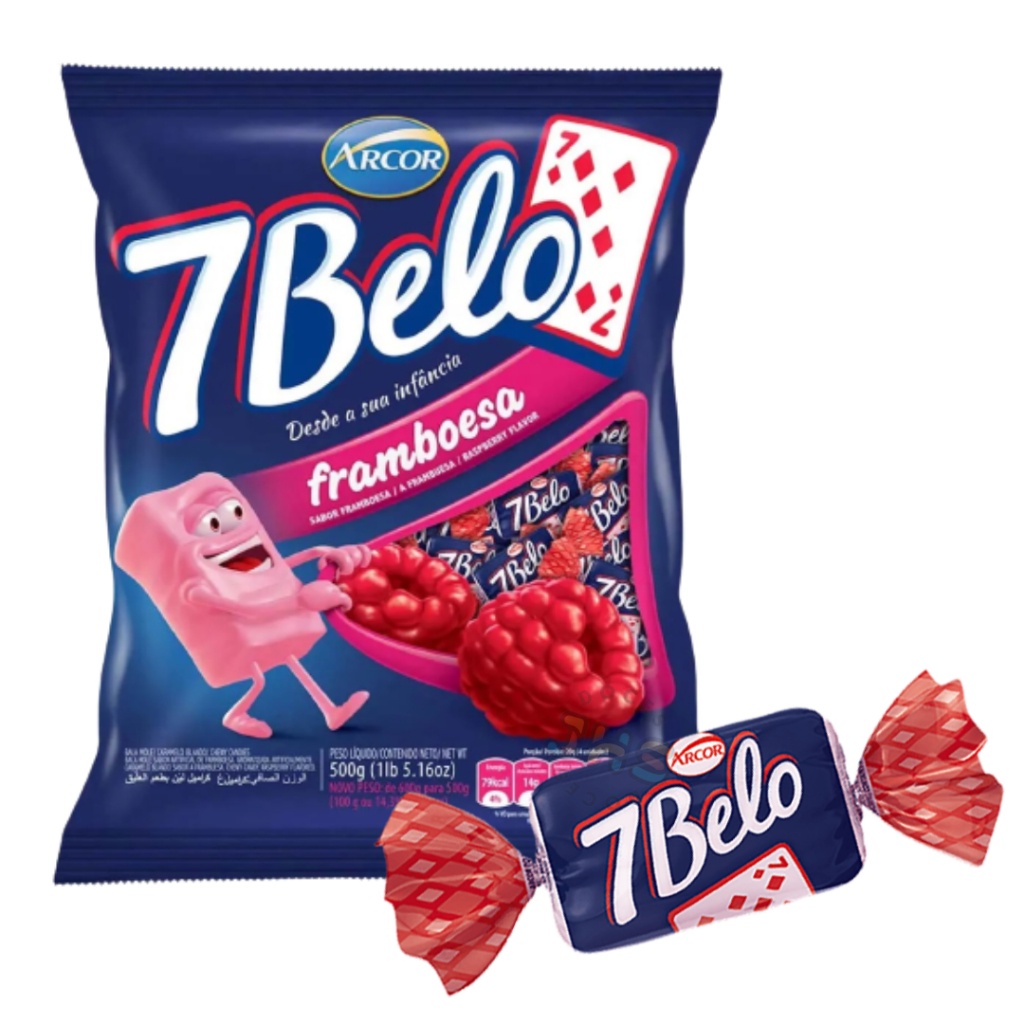 Bala doce 7 belo framboesa 500 gramas envio imediato | Shopee Brasil