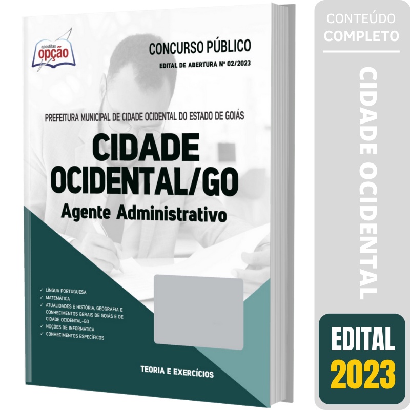 Apostila Cidade Ocidental GO 2023 - Agente Administrativo | Shopee Brasil