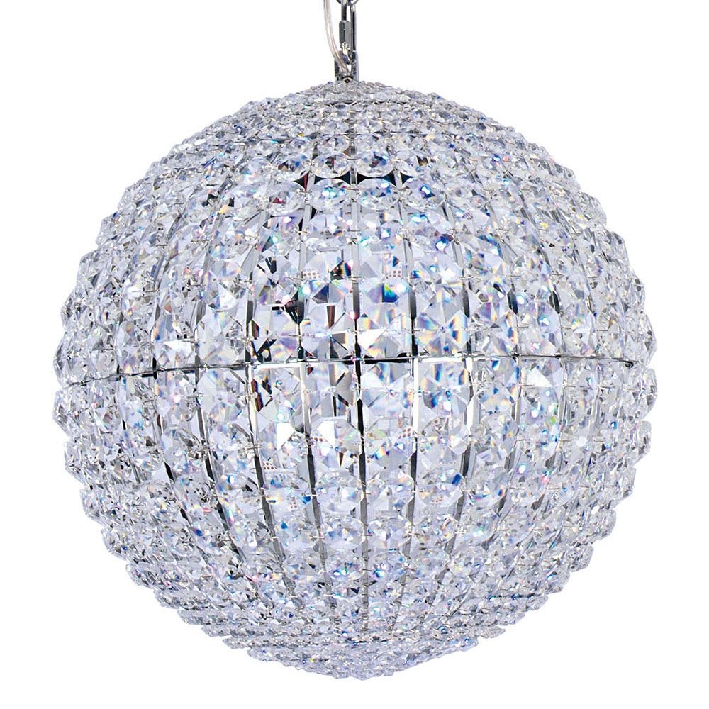 Pendente Lustre Bola De Cristal Cromada D40Cm- Nick | Shopee Brasil