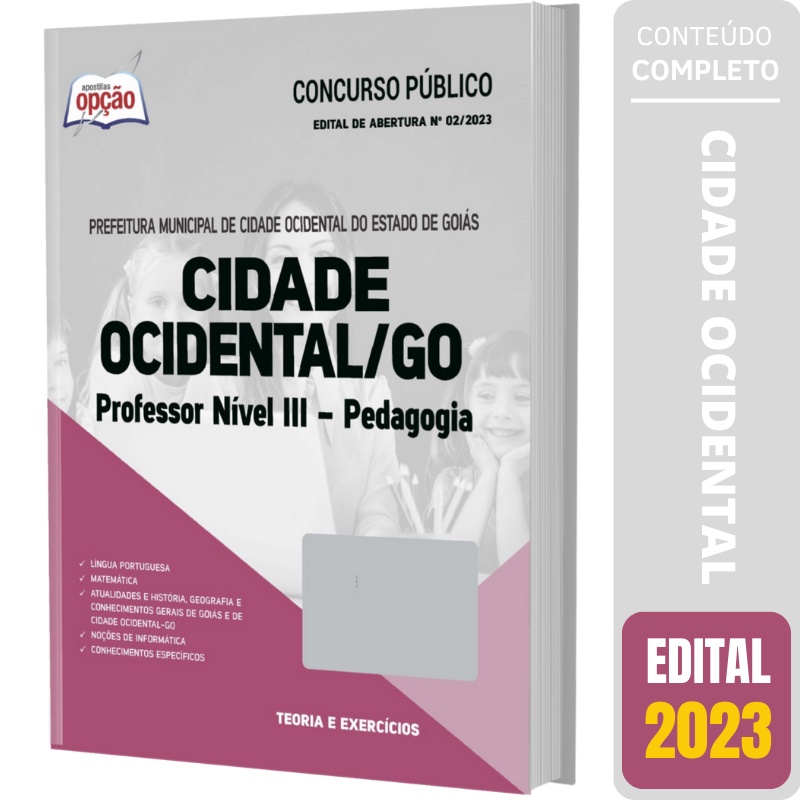 Apostila Prefeitura de Cidade Ocidental GO 2023 - Professor Nível III - Pedagogia | Shopee Brasil