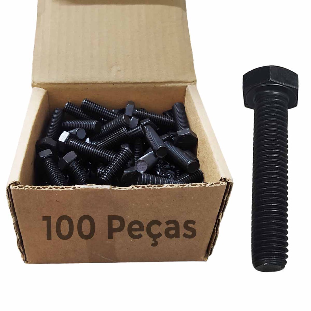 100 Un Parafuso Sextavado 08x20mm Aço 8.8 Rosca Grossa MA | Shopee Brasil