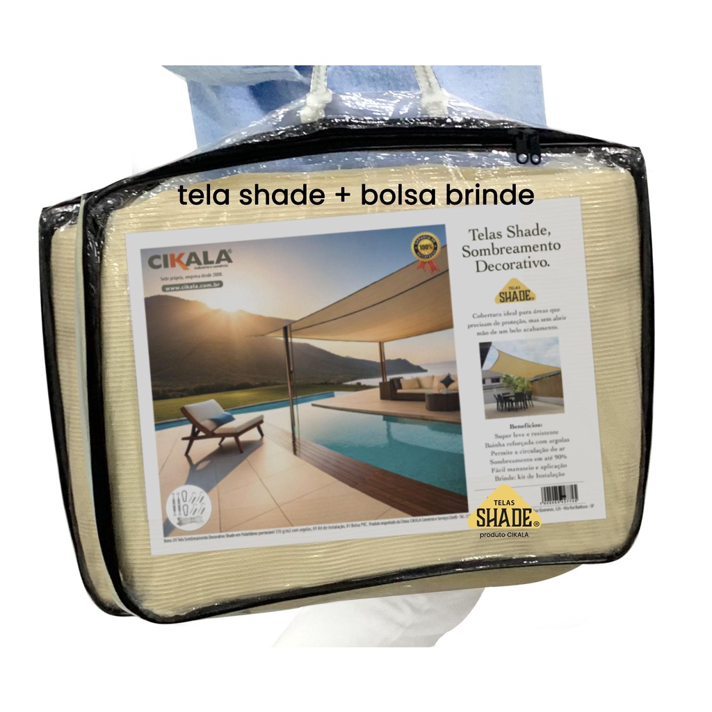 Tela 3x3 Mts Areia Toldo Sombreamento Shade CIKALA | Shopee Brasil