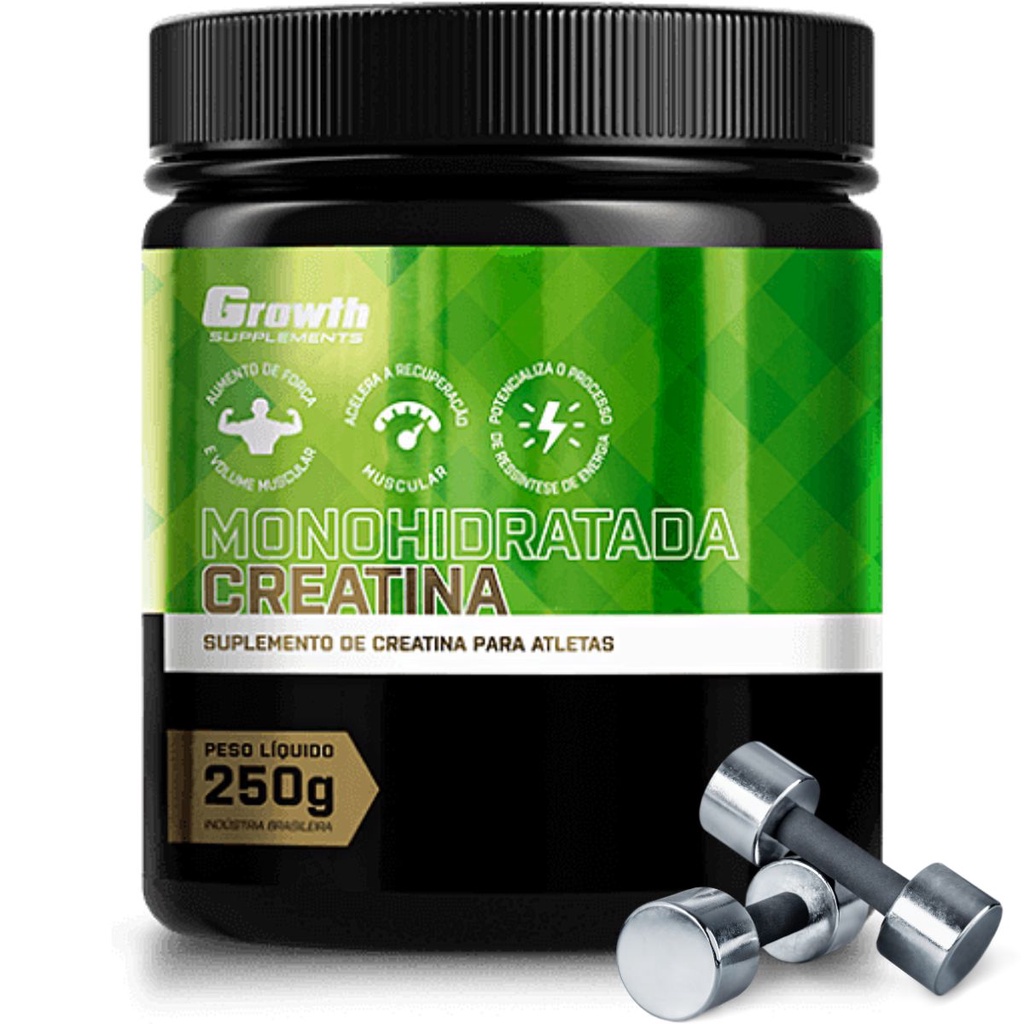 Creatina Monohidratada 100% Pura 250g + Força - Growth | Shopee Brasil