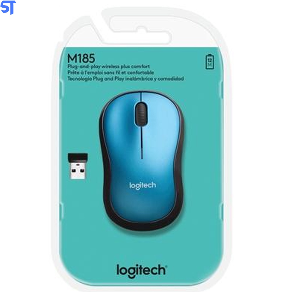 Mouse sem Fio Logitech Laser 1000DPI M185 Azul | Shopee Brasil