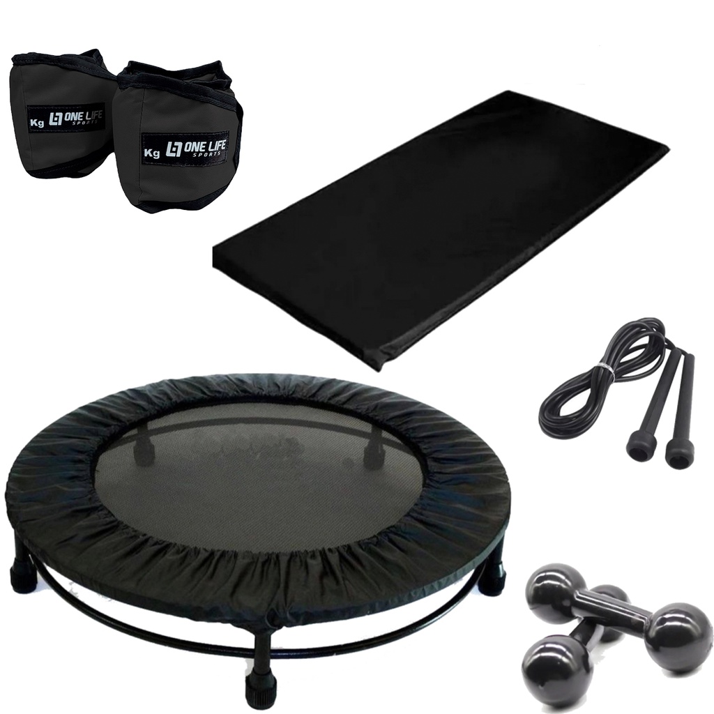 Kit Aeróbico Funcional Para Ginástica Mini Jump + halter 2kg+ corda ...