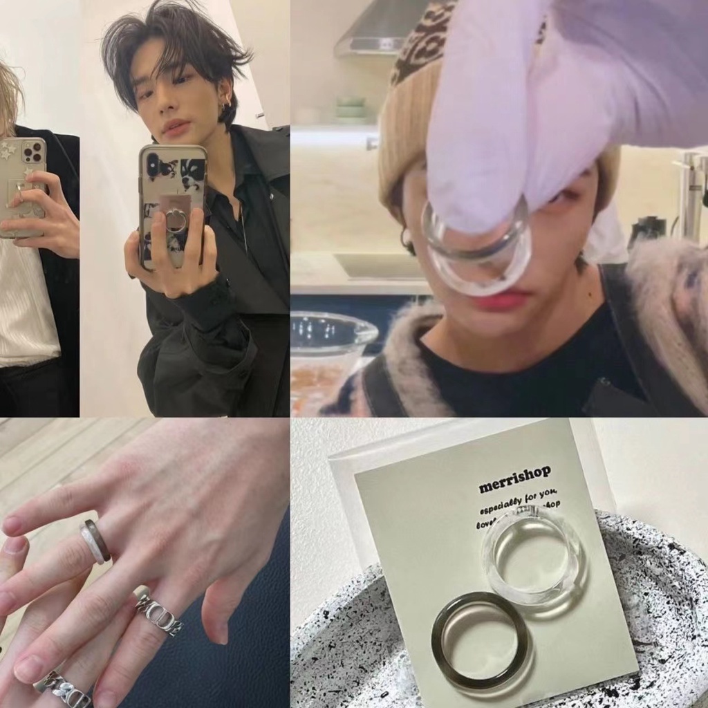 2pcsω1pair Stray Kids Ring Clássico Anel De Resina Acessórios Para Fãs ...