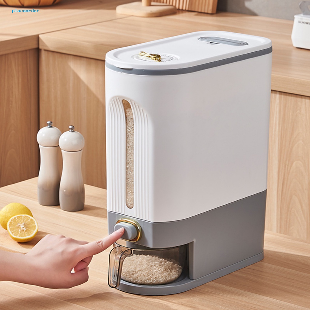 Food Grade Rice Dispenser 5kg Capacity with Measuring Cup Airtight ...