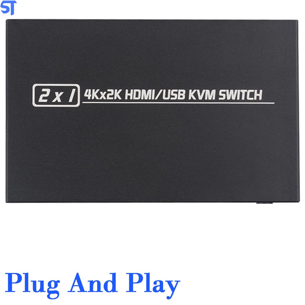 Switch Kvm Splitter 2 Portas Hdmi 4k x 2k Usb Plug And Play Para Teclado e Mouse de Monitor ...