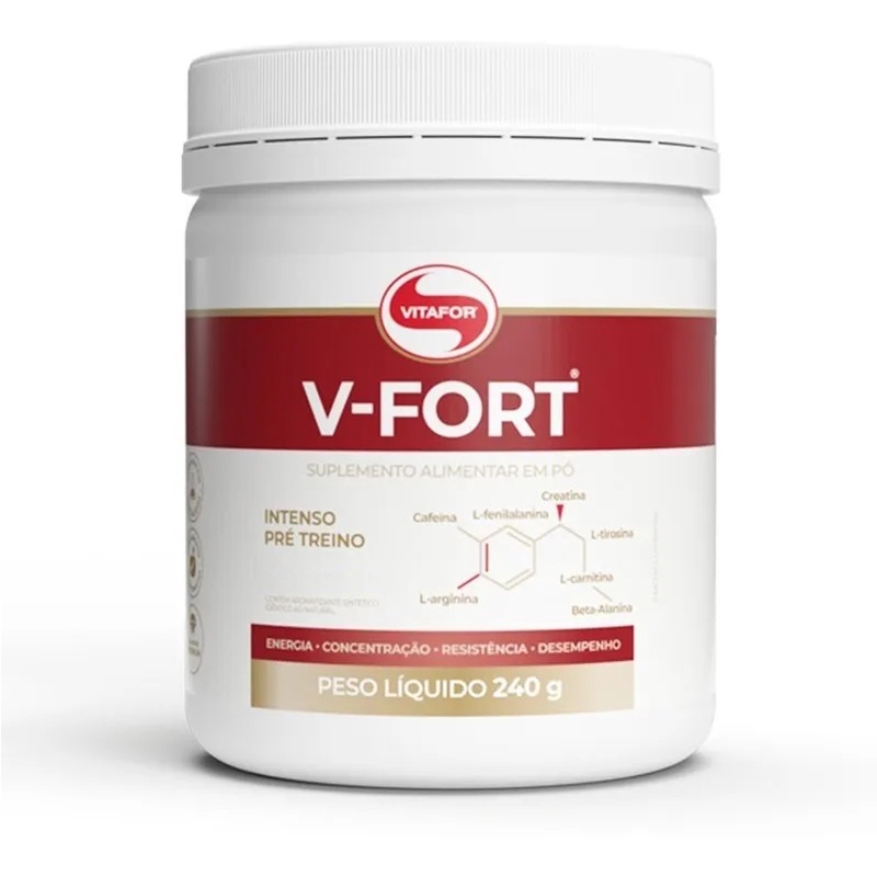 V-Fort Suplemento Alimentar Aminoácidos Cafeína Vitaminas e Minerais ...