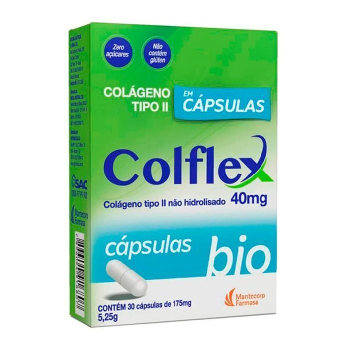 Colflex Bio Colágeno Tipo II 40mg 30 Cápsulas | Shopee Brasil