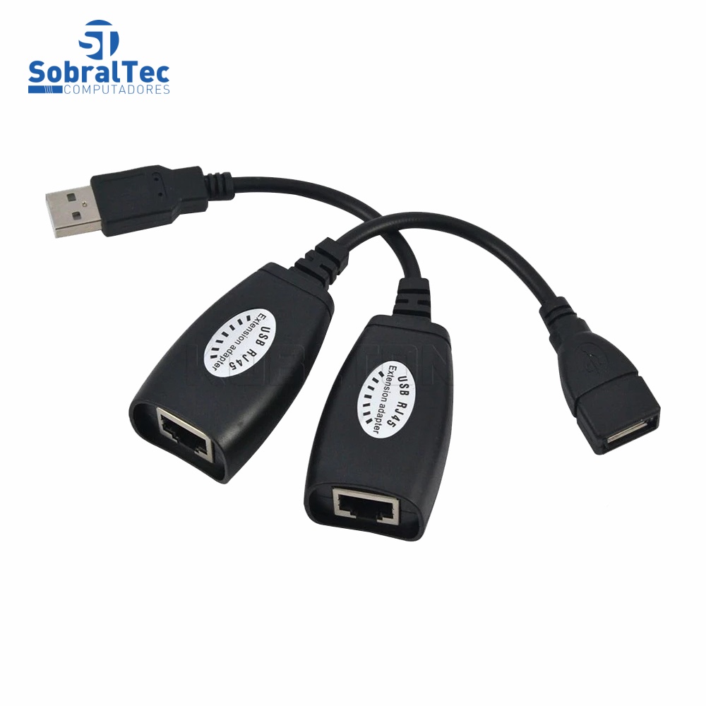 Adaptador Extensor Usb Via Rj45 Cabo De Rede Cat5 Cat5e Cat6 Até 45 ...