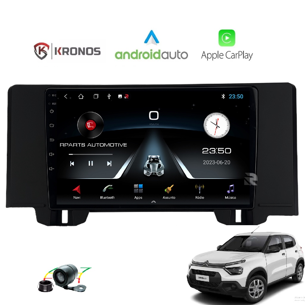Kit Central Multimidia Kronos 9 Polegadas Android Citroen C3 Aircross ...