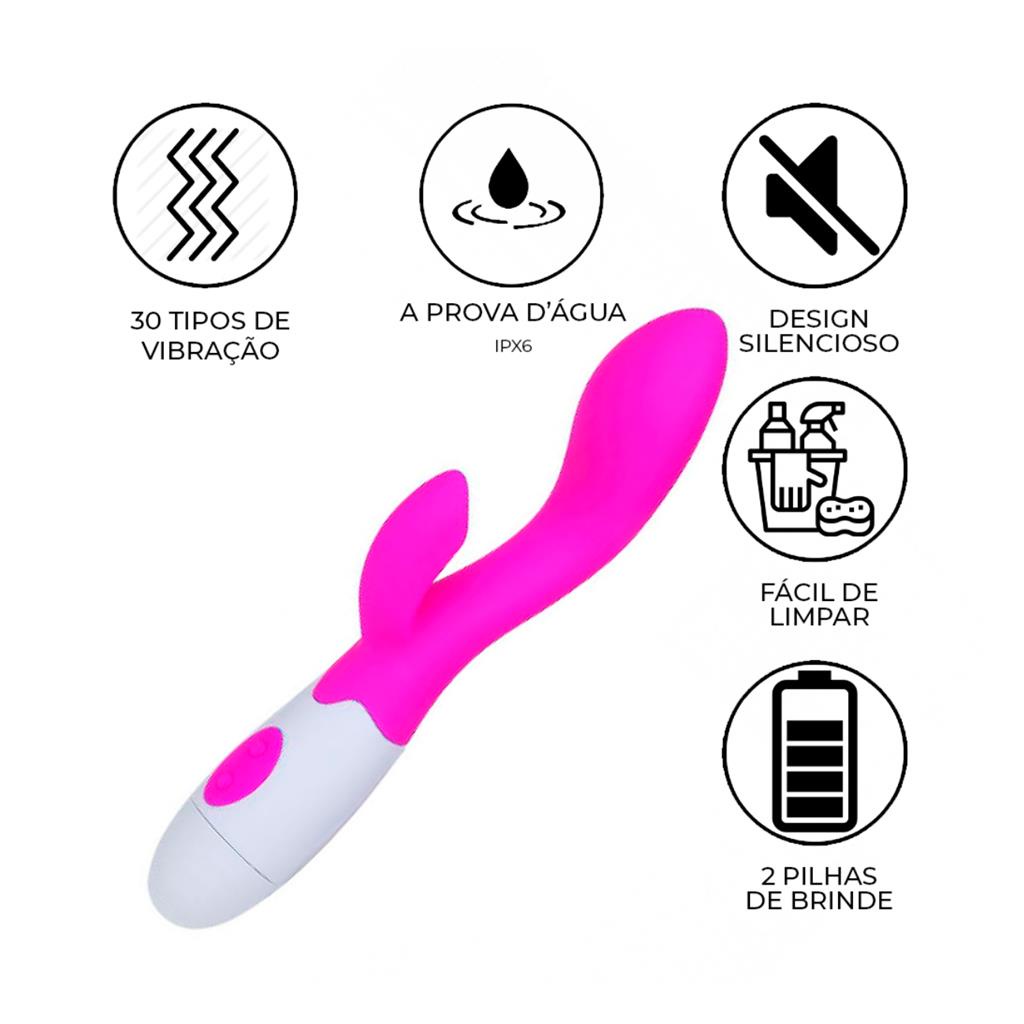 Vibrador Feminino Ponto G Clitores Aveludado Rabbit 30 velocidades Sex Shop | Shopee Brasil