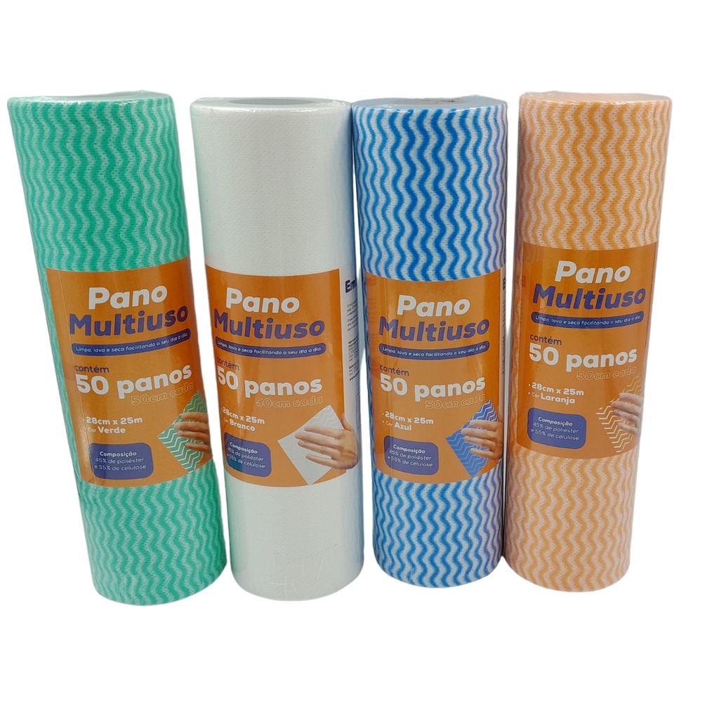 Pano Multiuso Para Limpeza em Rolo 28cm x 25m Lavável | Shopee Brasil