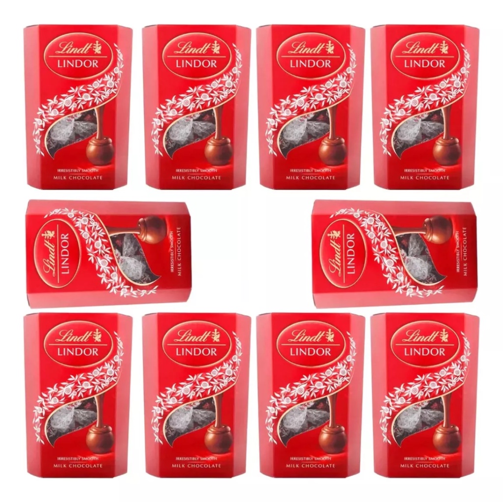 Kit 10 Chocolate Bombom Suiço Lindt Lindor 37g - Importado | Shopee Brasil