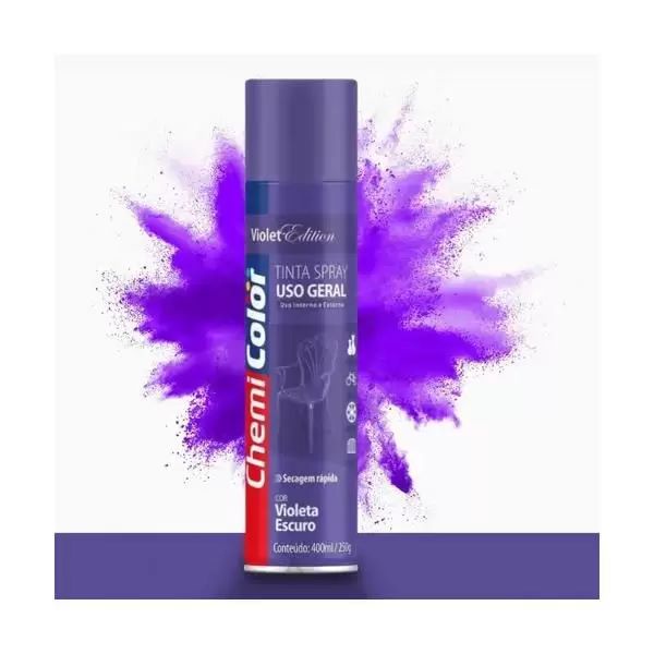 Tinta Spray Uso Geral 400ml Chemicolor - Violeta Escuro | Shopee Brasil