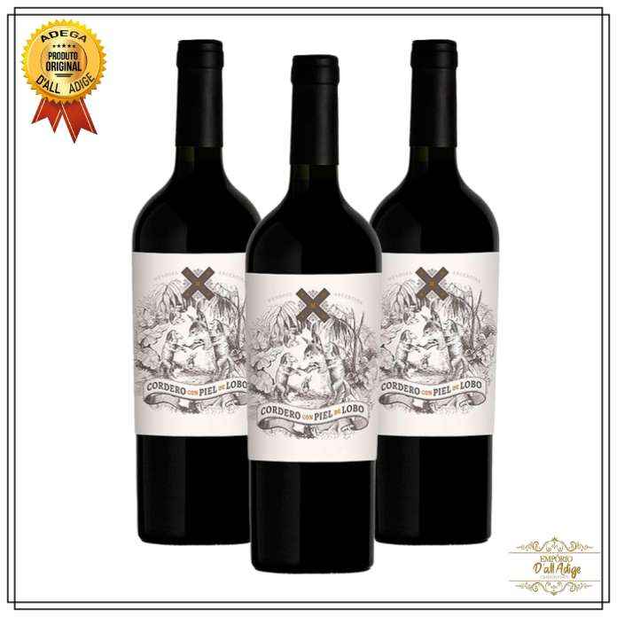 Kit com 3 Vinhos Argentinos Cordero con Piel de Lobo Malbec | Shopee Brasil