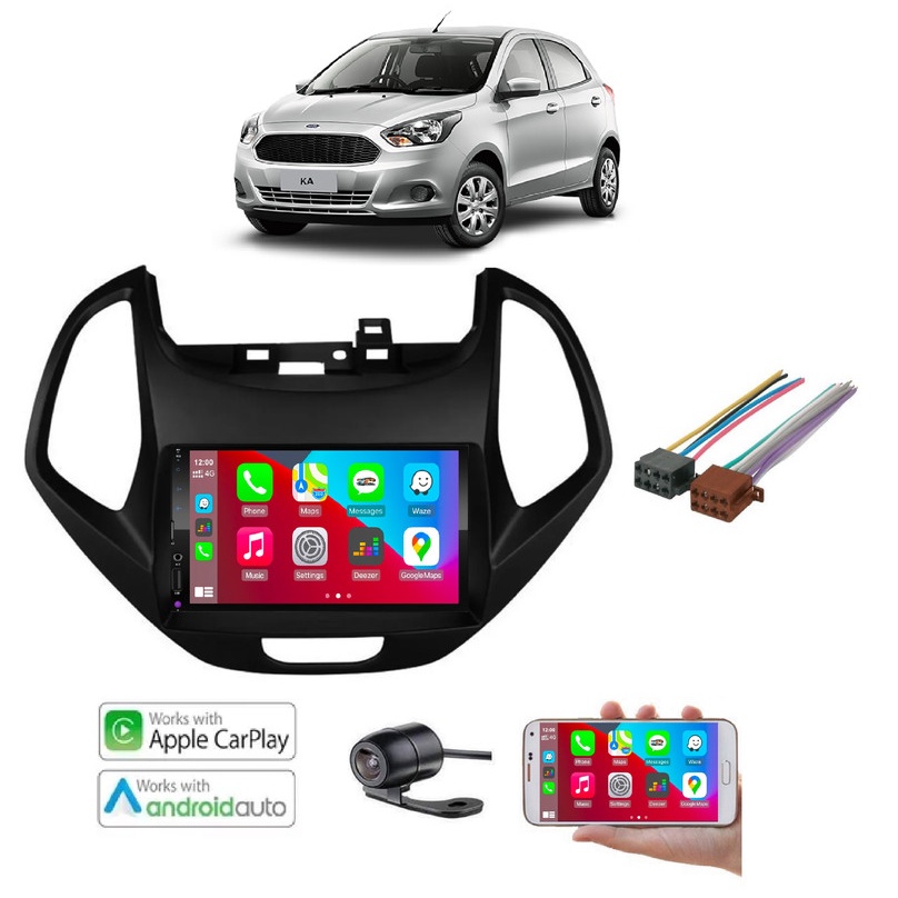 Mp5 Multimidia Android Auto e iOS Carplay Ka Sedan 2018 2019 | Shopee ...