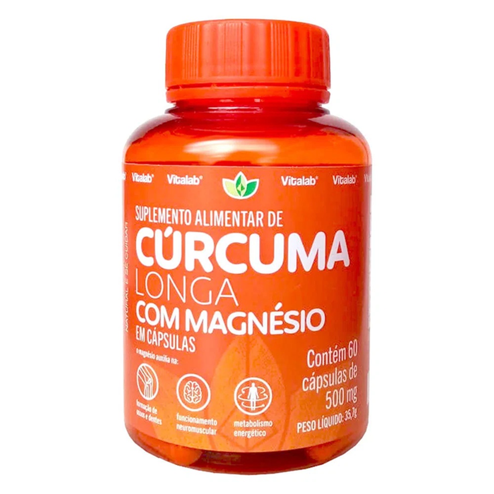 Suplemento de Curcuma longa com Magnésio - 60 Capsulas - Vitalab ...