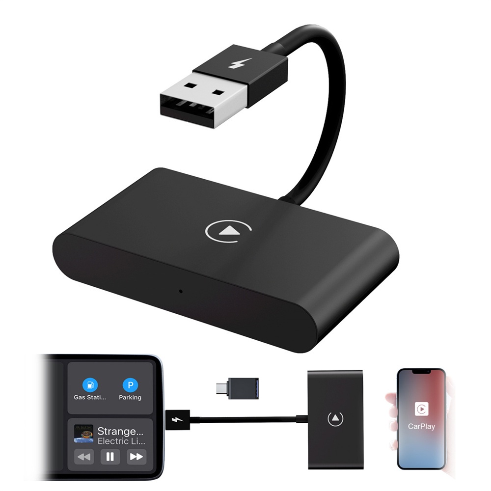 Adaptador Sem Fio Preto CarPlay Para iPhone/Android Auto Wireless Carro Plug and Play Duas ...