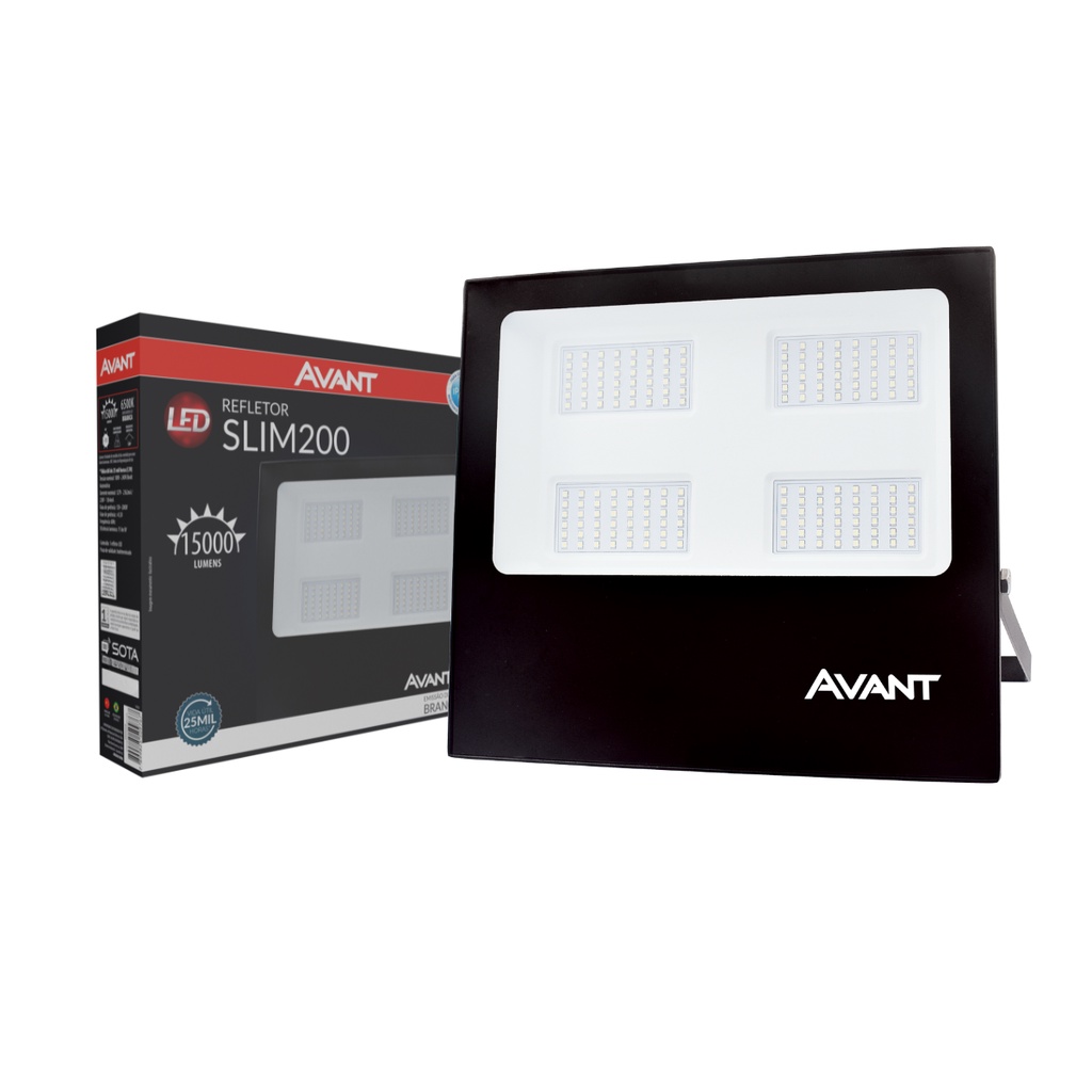 Refletor Led 200W Holofote 6500K Bivolt Slim IP65 | Shopee Brasil