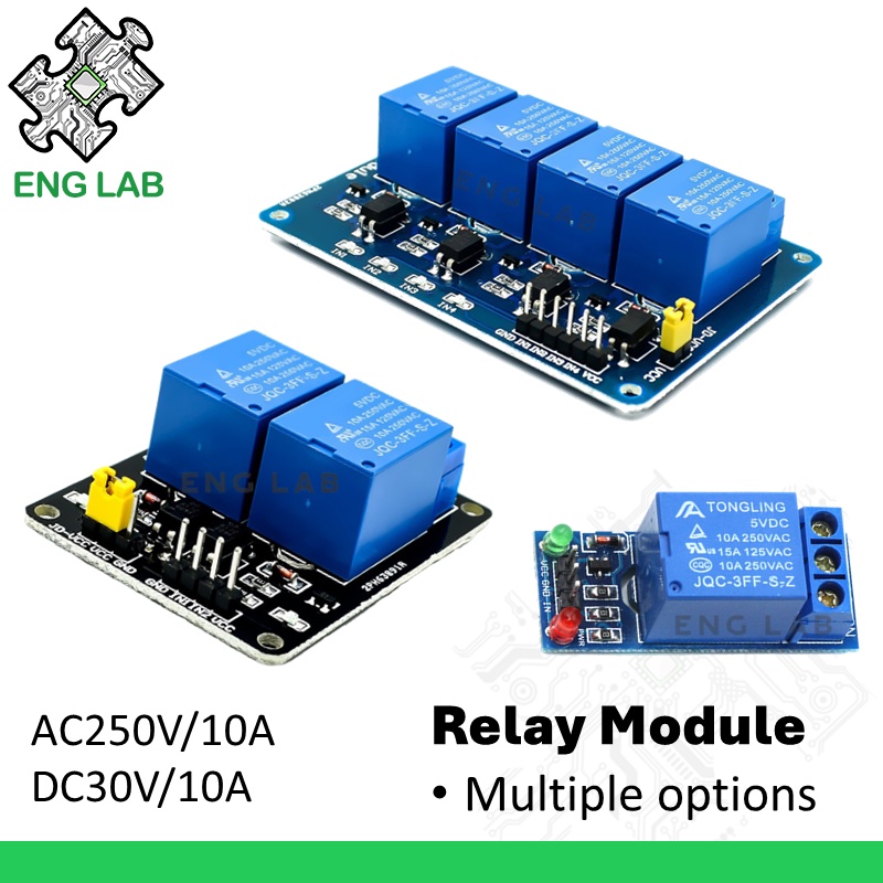 ENGLAB★10A Módulo de Relé 5V/12V/24V 1/2/4 Canais Módulo De Relé Para Pi Microcontrolador ...