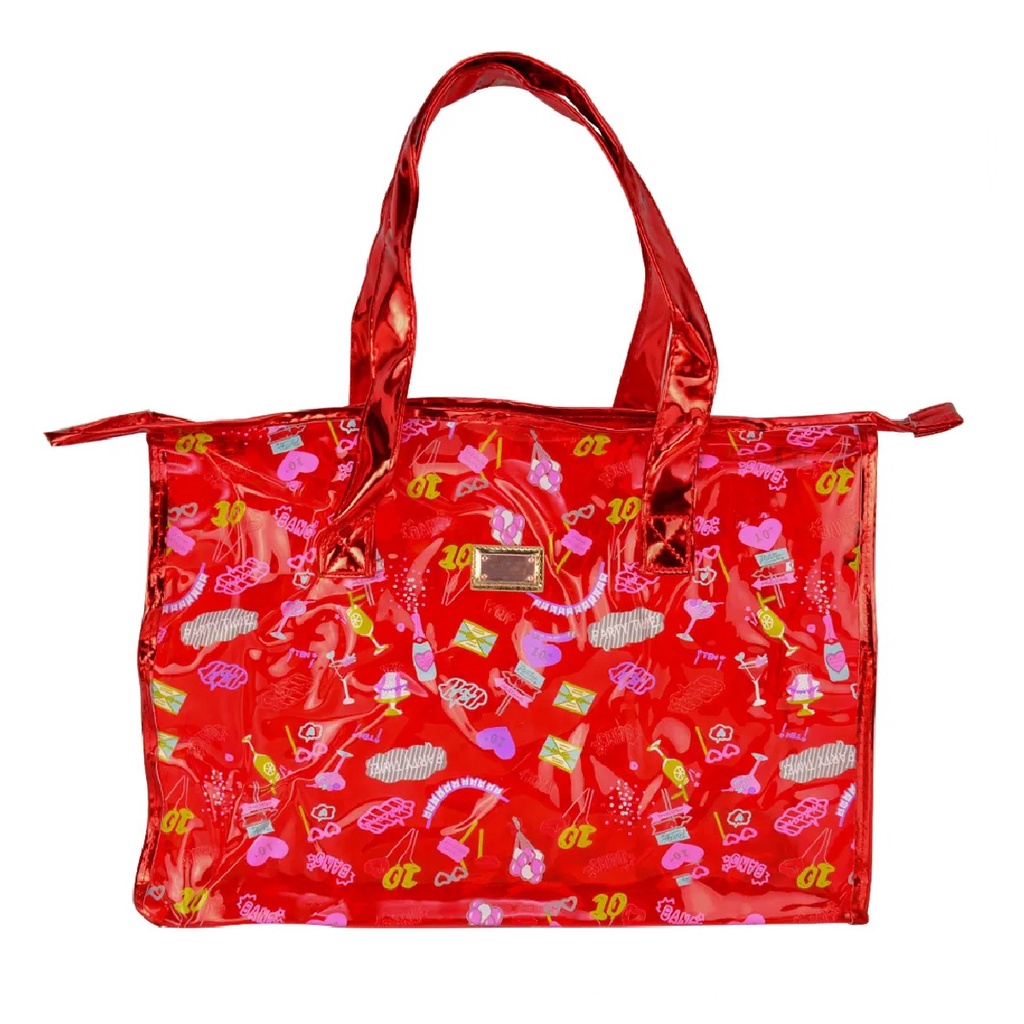 Bolsa Feminina Sacola Praia Transparente Candy Ruby's VERMELHO | Shopee Brasil